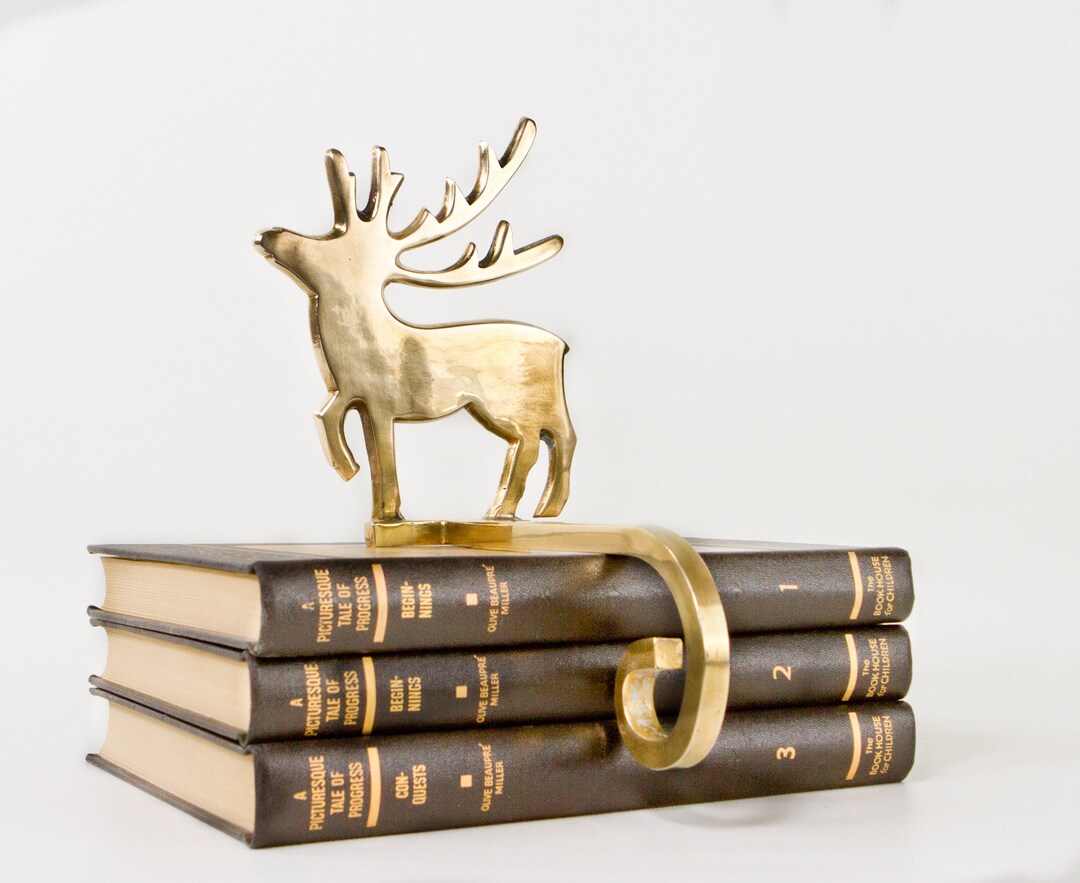Vintage Brass Reindeer Stocking Holder Festive Holiday Decor - Etsy