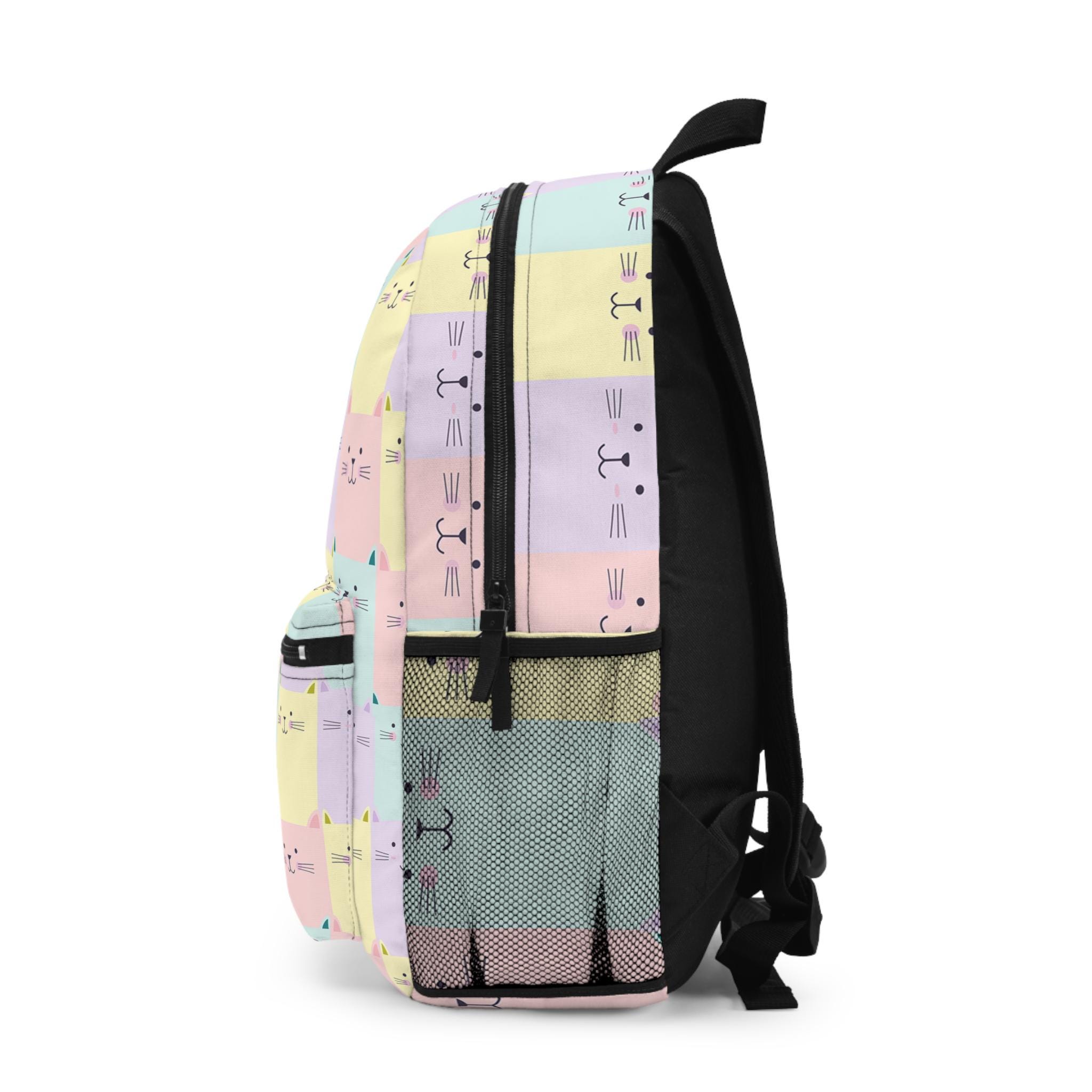Kitty Cat Backpack, Colorful and Fun, Cute Pastel Cat Bag, Happy ...