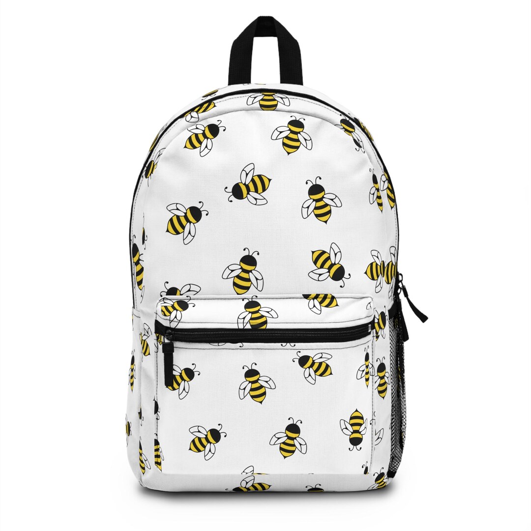 Custom White Bumblebee Backpack - Spacious & Durable, Ecofriendly ...