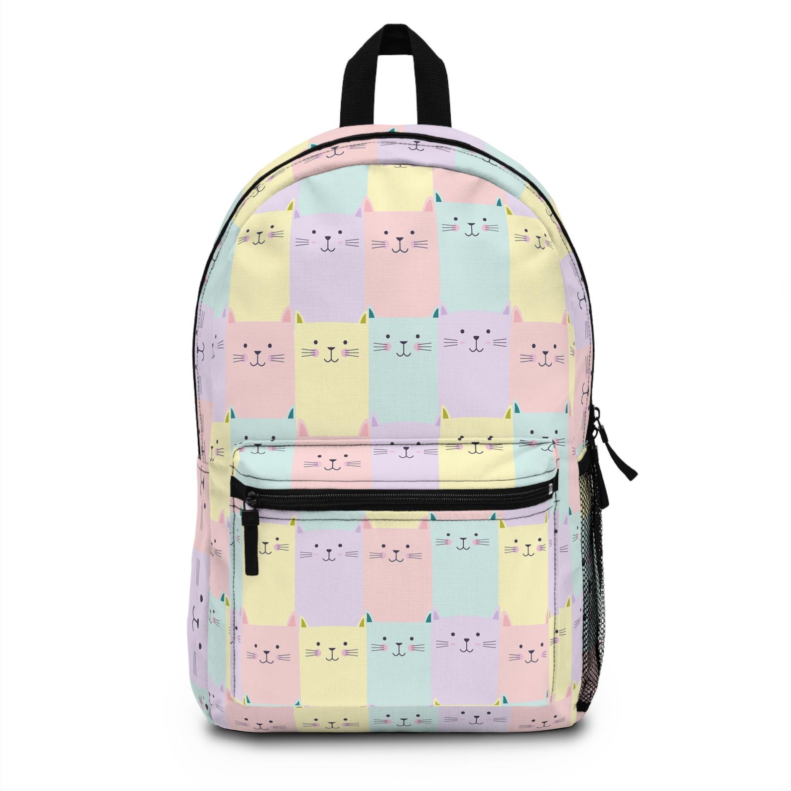 Kitty Cat Backpack, Colorful and Fun, Cute Pastel Cat Bag, Happy ...