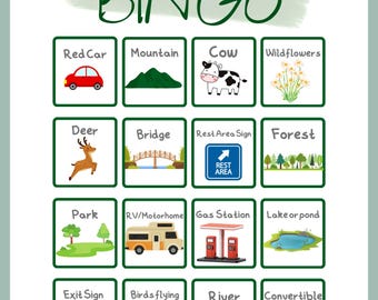 Road Trip Bingo Printable: Family Car Ride Game (digital Download) - Etsy