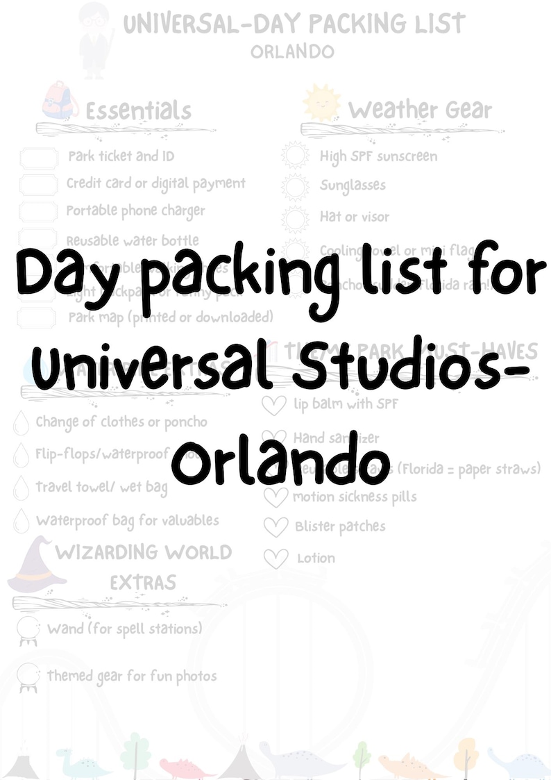 Universal Studios Packing List: Orlando & Hollywood Theme Park ...