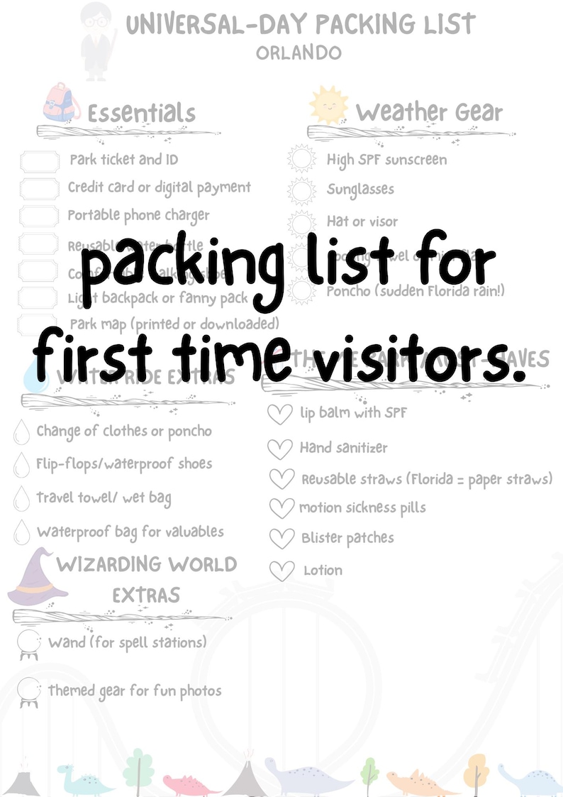 Universal Studios Packing List: Orlando & Hollywood Theme Park ...