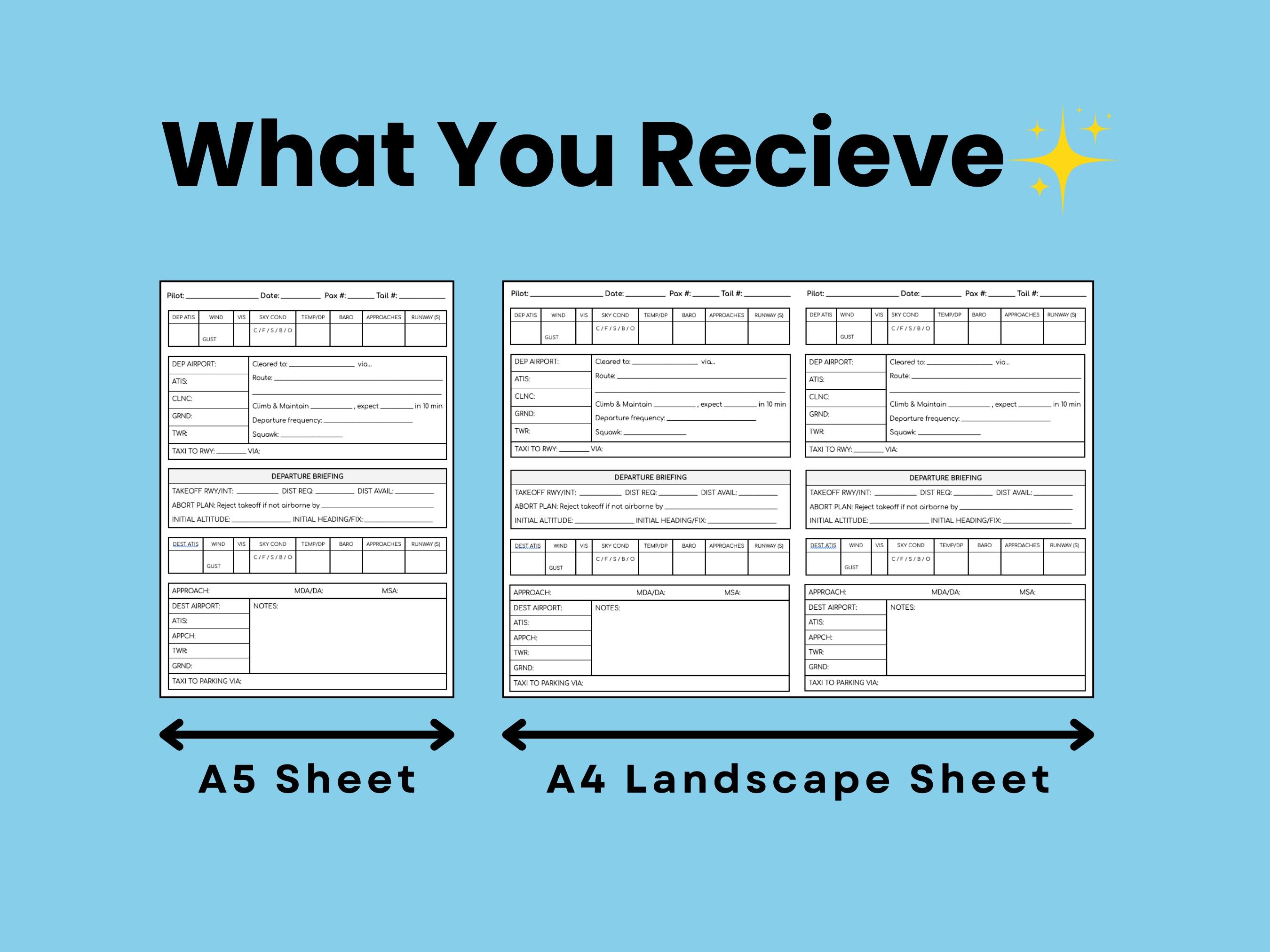 IFR Pilot Flight Lesson Notes CRAFT Pad Template Aviation Sheet for PPL ...