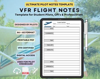 IFR / VFR Flight Pad Template for Kneeboard - Etsy