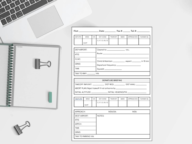 IFR Flight Notes Template: Pilot Lesson Pad (A4/A5 PDF) - Etsy
