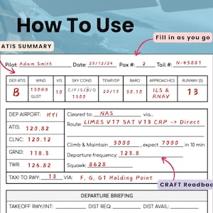 IFR Flight Notes Template: Pilot Lesson Pad (A4/A5 PDF) - Etsy