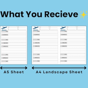 VFR Pilot Flight Lesson Notes Pad Template Aviation Sheet for Student ...