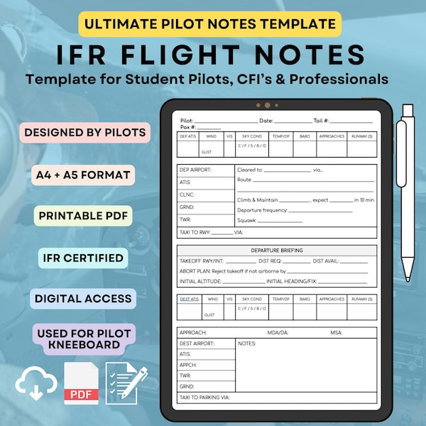 Pilot License Template Download - Etsy