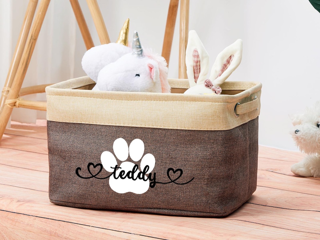 Dog Toy Basket,persoanlized Pet Storage Basket,custom Dog Toy Box,dog ...