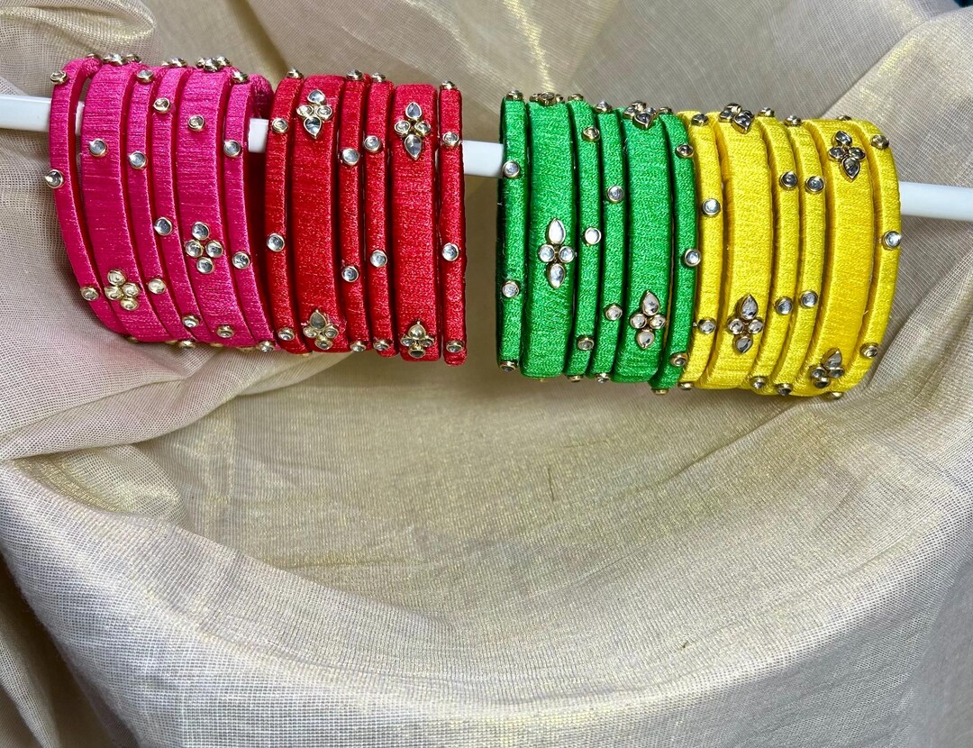 Handmade Silk Thread Bangles: Indian Return Gift, Baby Shower Favor - Etsy