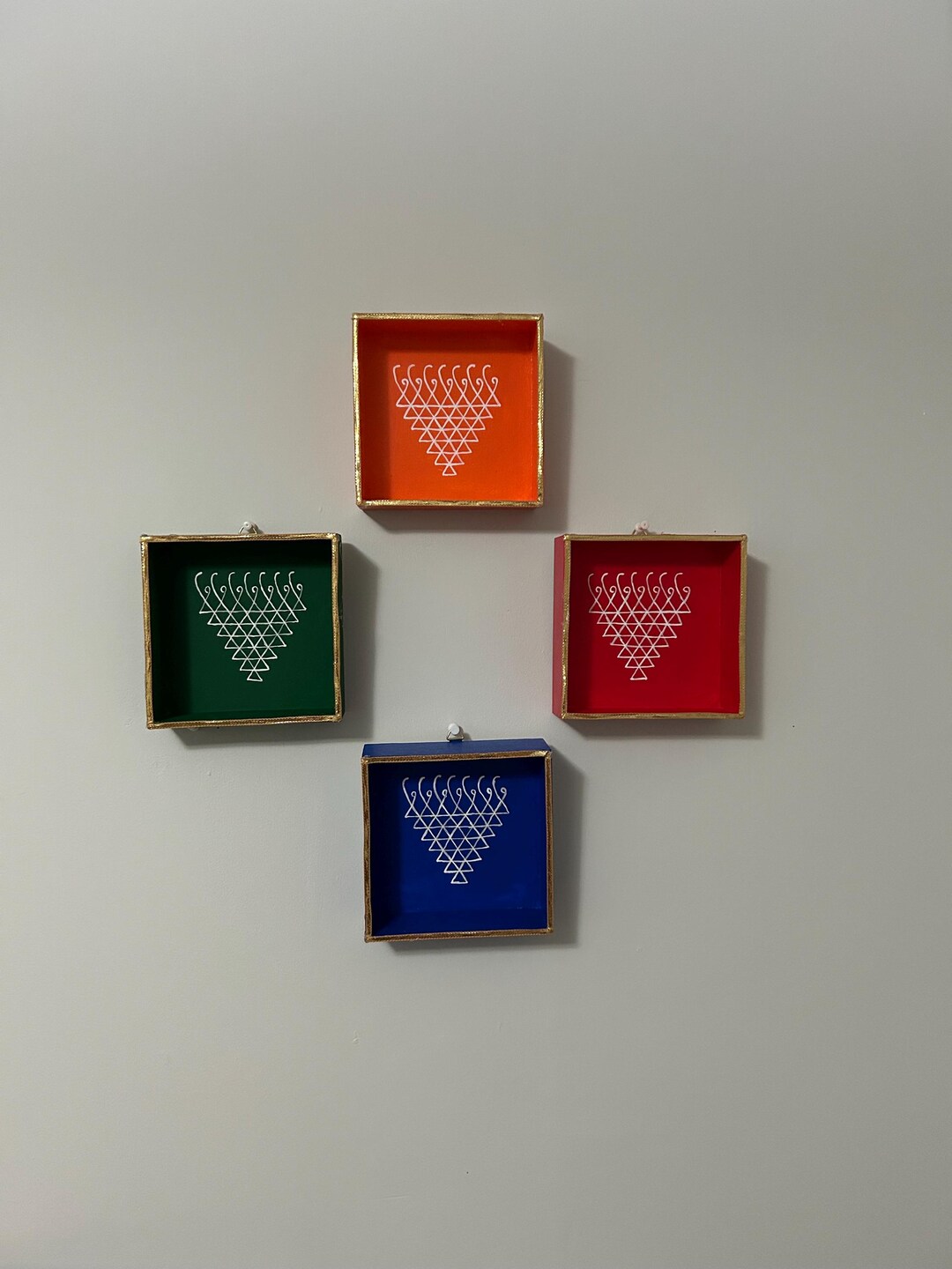Kolam Decor. 4 Kolam Hand Painted Wall Hangings. Thambulam Return Gifts ...