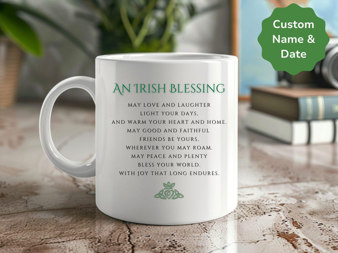 May Love and Laughter Mug, Irish Blessing Personalized Mug, Custom ...