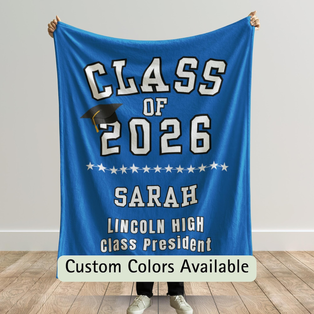 Personalized Class of 2026 Graduation Blanket – Senior Sports Gift ...