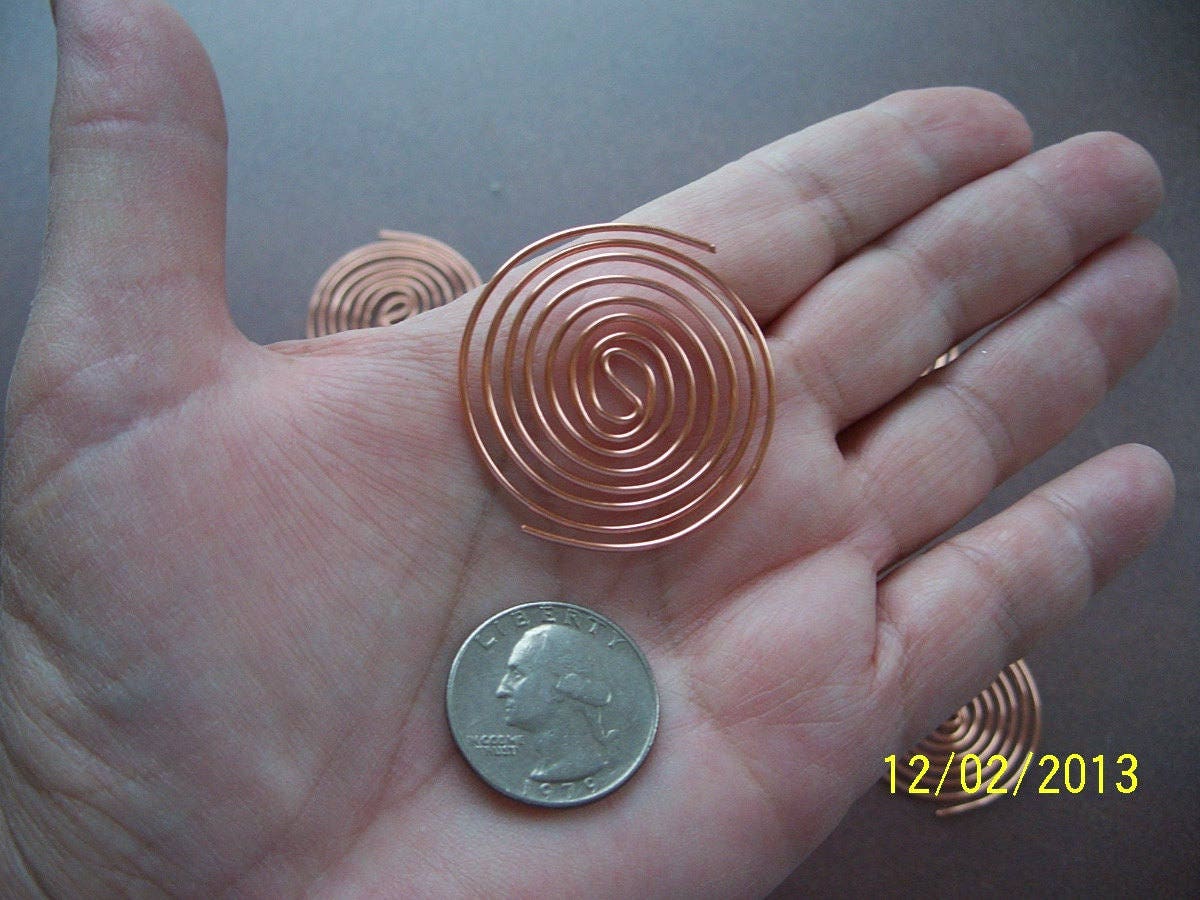 12 Large Copper Coils - 1 & 1/2 Inch Large SBB Coils for Orgone Making ...