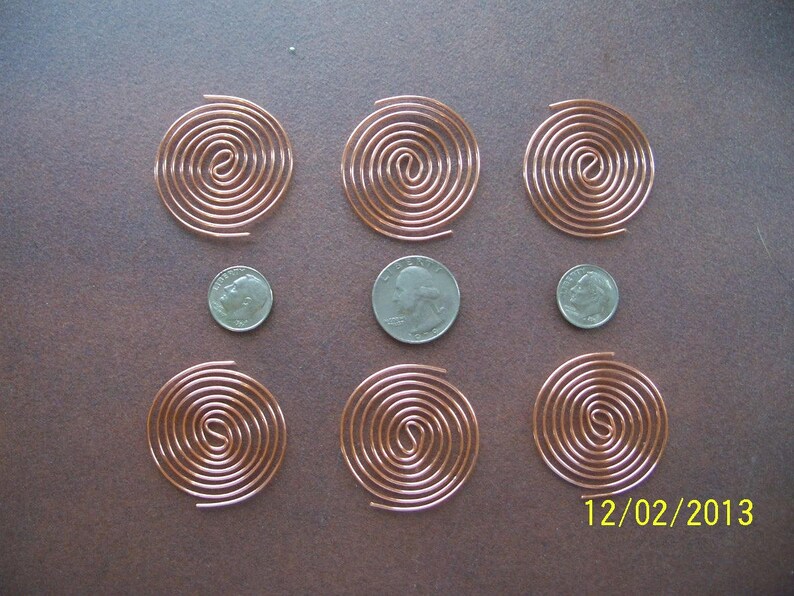 12 Large Copper Coils - 1 & 1/2 Inch Large SBB Coils for Orgone Making ...