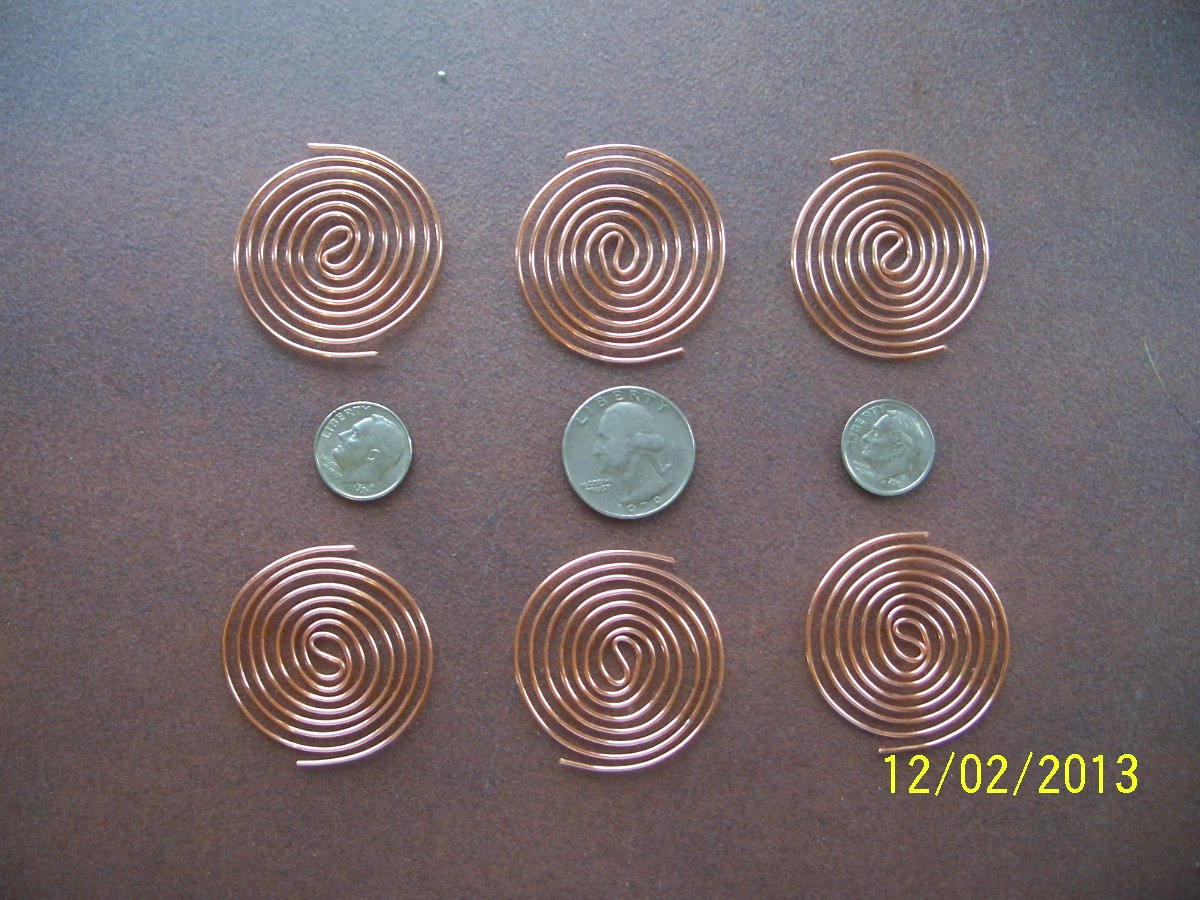12 Large Copper Coils - 1 & 1/2 Inch Large SBB Coils for Orgone Making ...