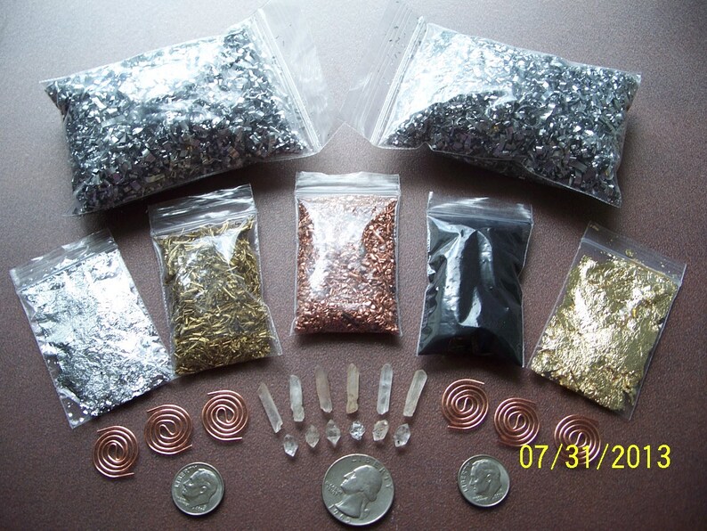 Orgone Making Supplies Kit for 6 Small Orgone Projects - Crystals, All ...