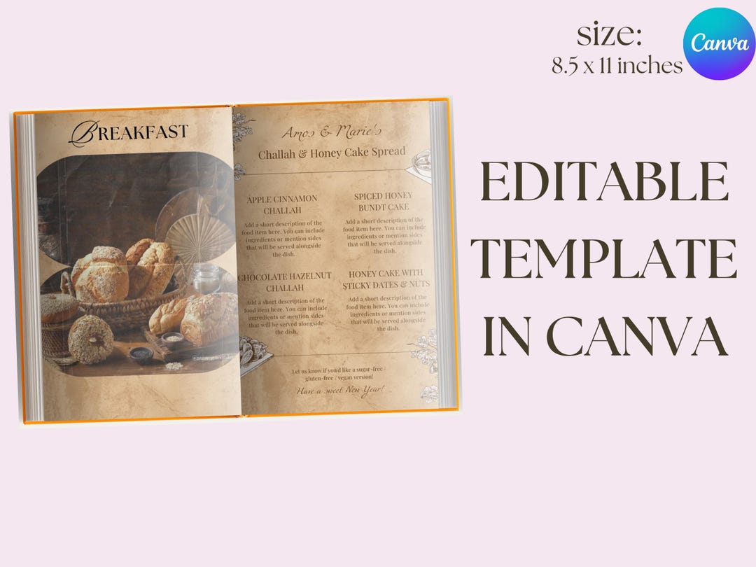 Vintage Style Editable Cookbook Template printable Retro Recipe Pages ...