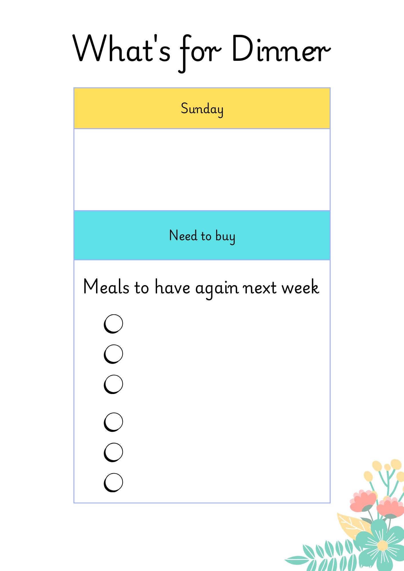 Meal Planning, Shopping List. - Etsy