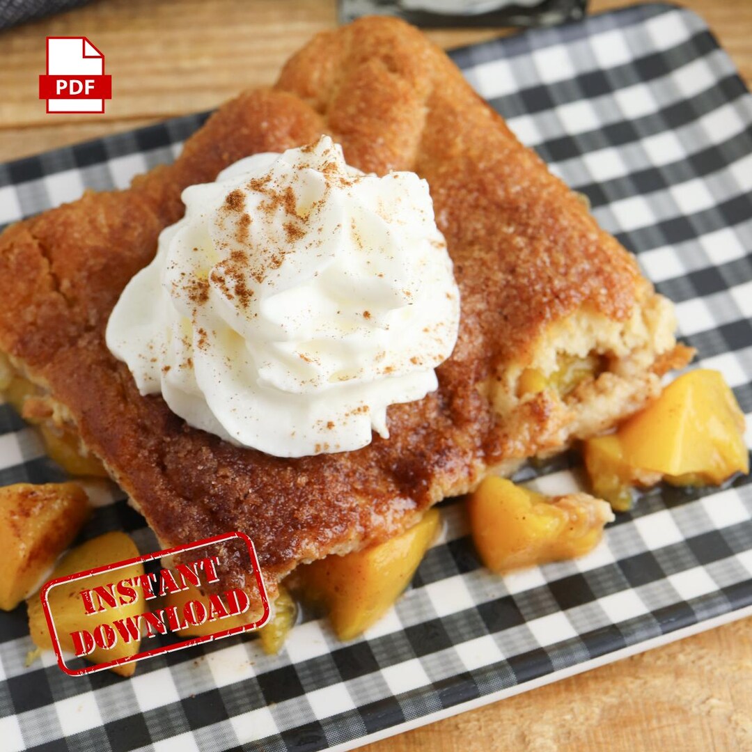 Crescent Roll Peach Cobbler Recipe | Easy Dessert (digital Download) - Etsy