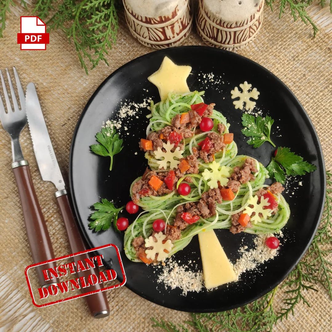 Spaghetti Bolognese Christmas Tree Recipe | Festive Holiday Dinner (PDF ...
