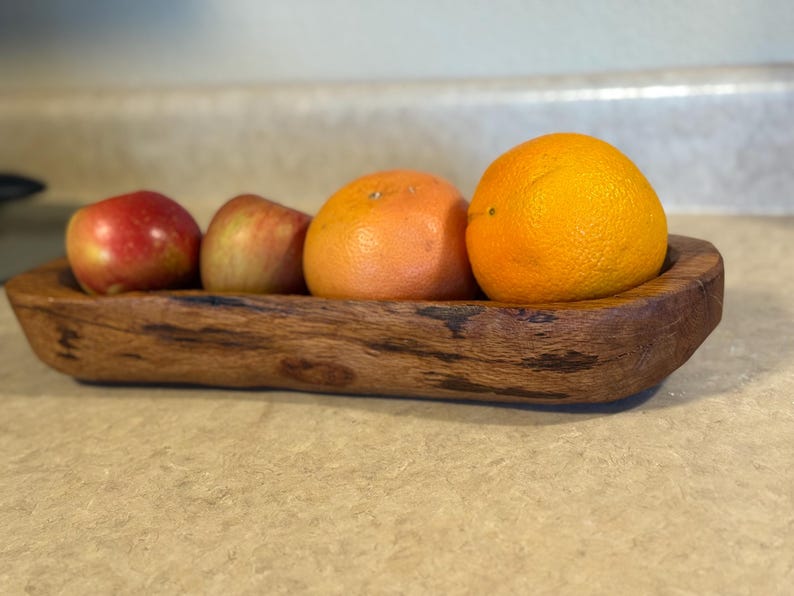Handcarved Decorative Wooden Bowl-rustic Red Oak - Etsy