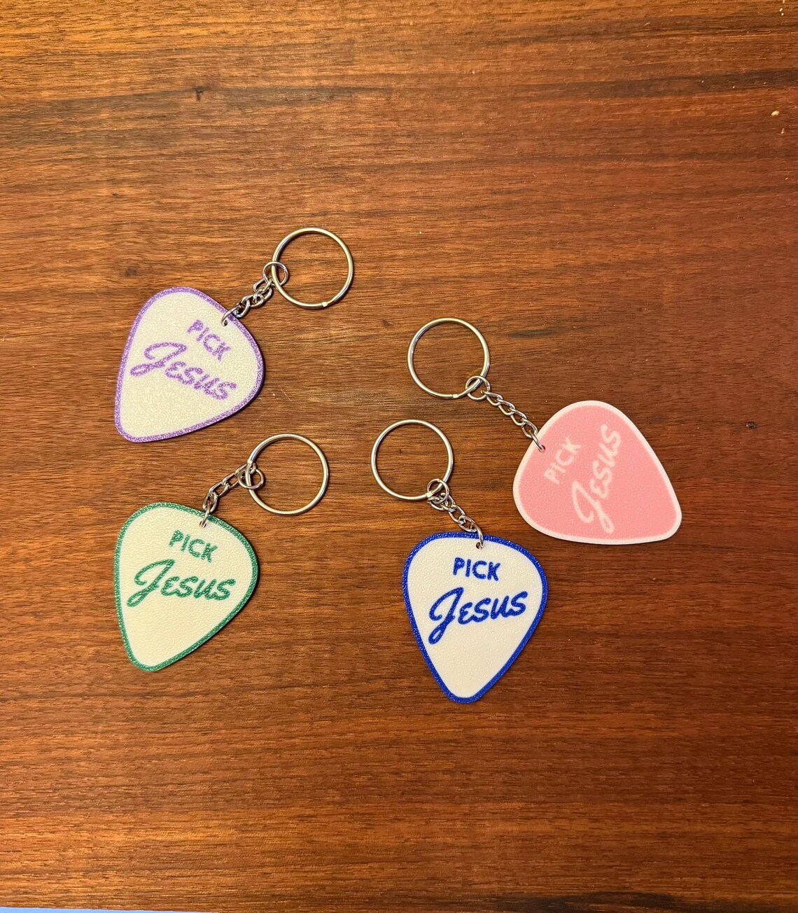 Pick Jesus Guitar Pick Keychain - Etsy