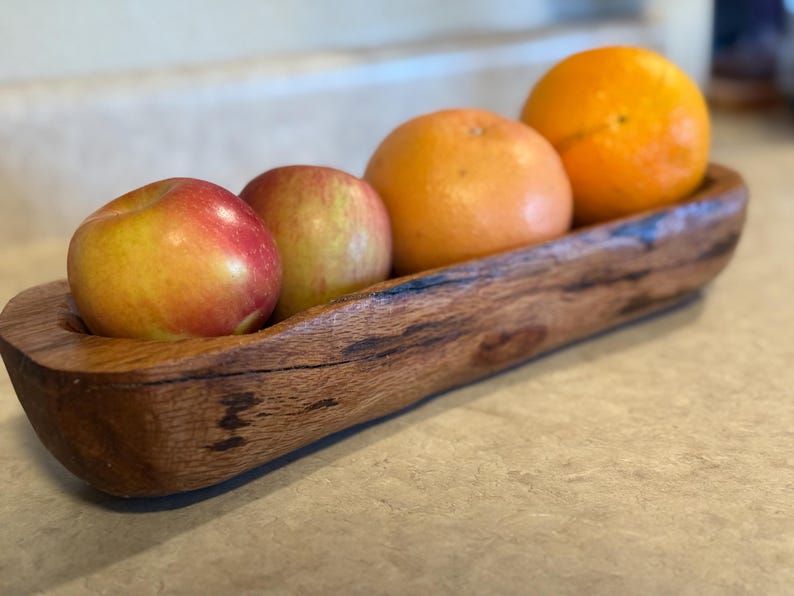 Handcarved Decorative Wooden Bowl-rustic Red Oak - Etsy