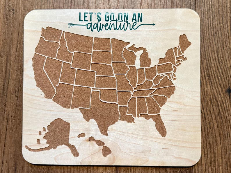 Maple and Cork USA Travel Map - "let's Go on an Adventure" - Pin Your ...