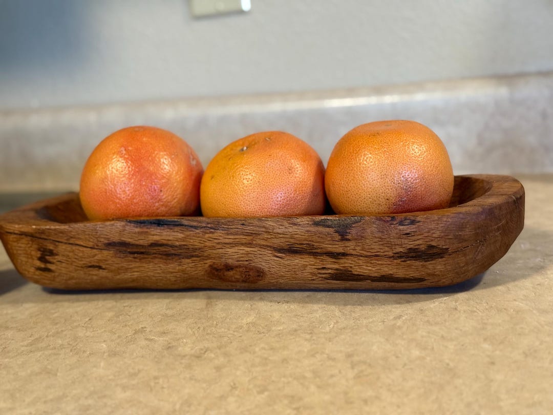 Handcarved Decorative Wooden Bowl-rustic Red Oak - Etsy