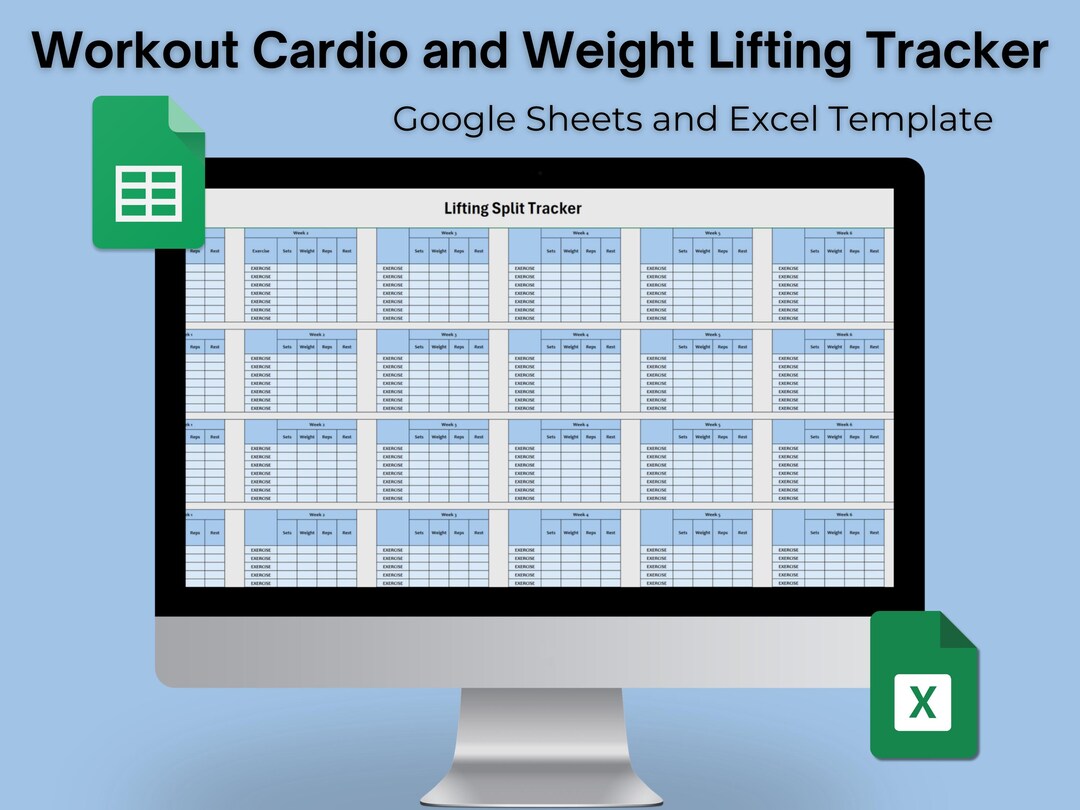 Weekly Workout Planner Template, Cardio Planner Template, Simple ...