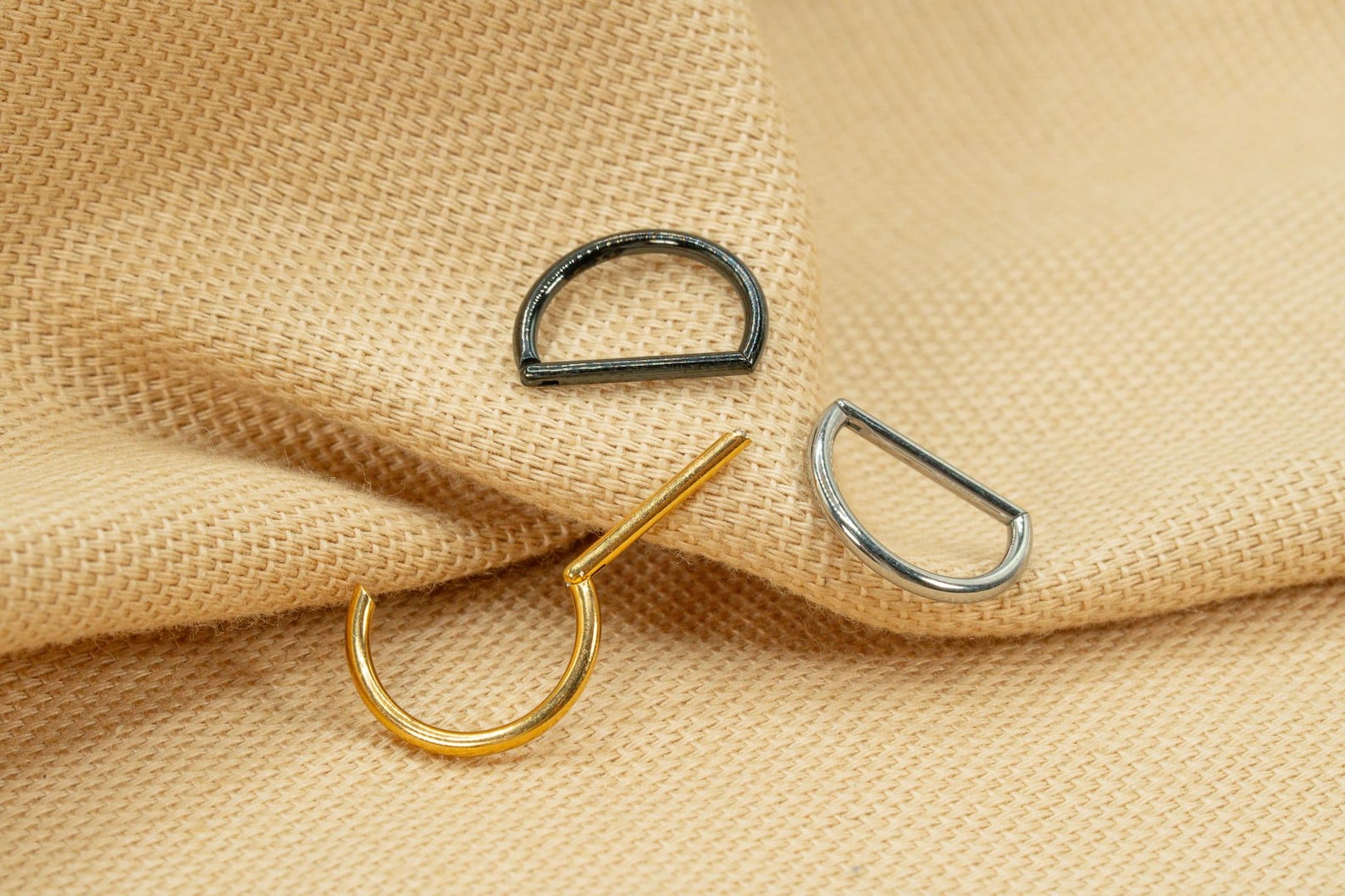 16G D Shape Hoop • Titanium Clicker Hoop • Half Circle Septum Ring ...