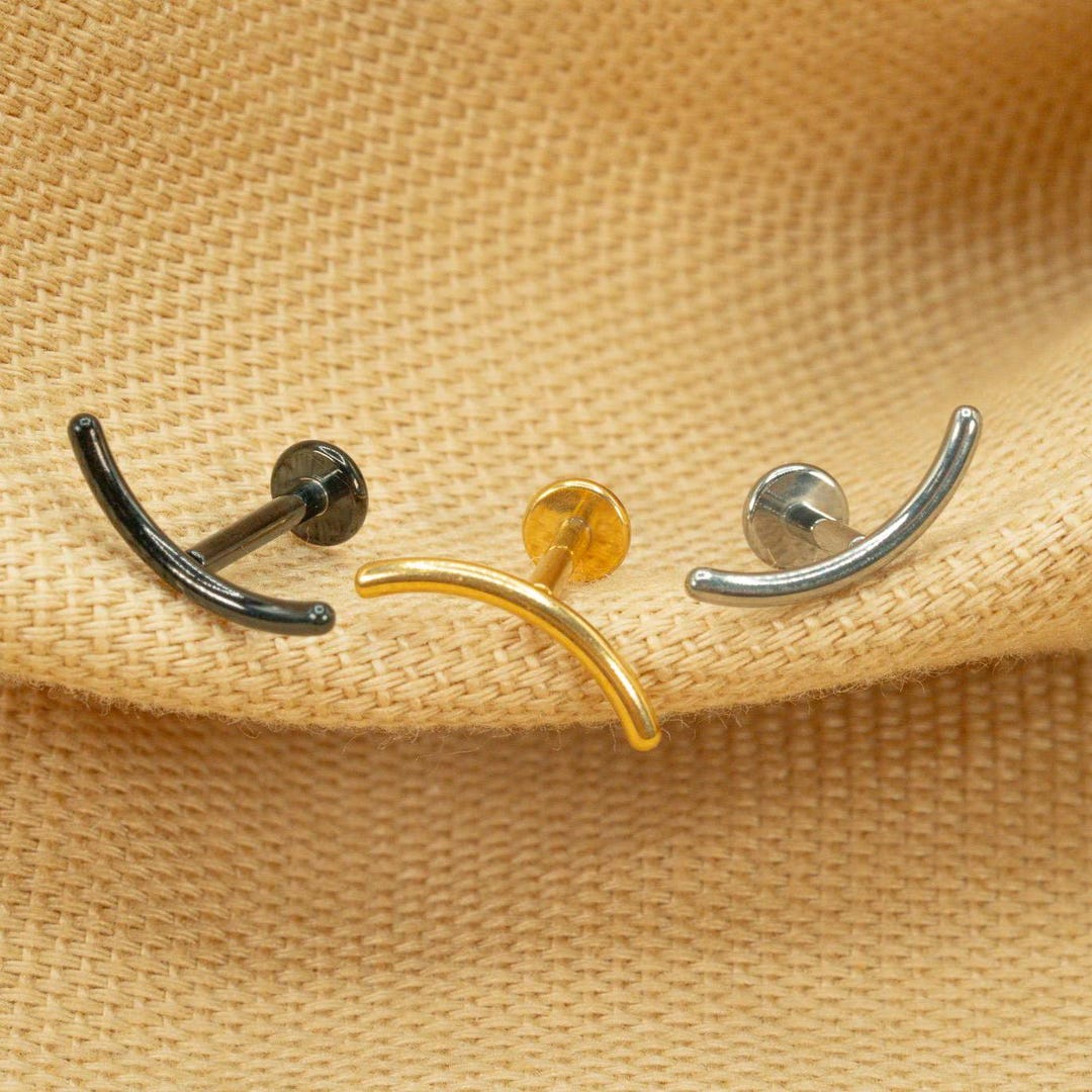 16G Curved Bar Flat Back Stud - Screw Back Stud - Floating Helix ...