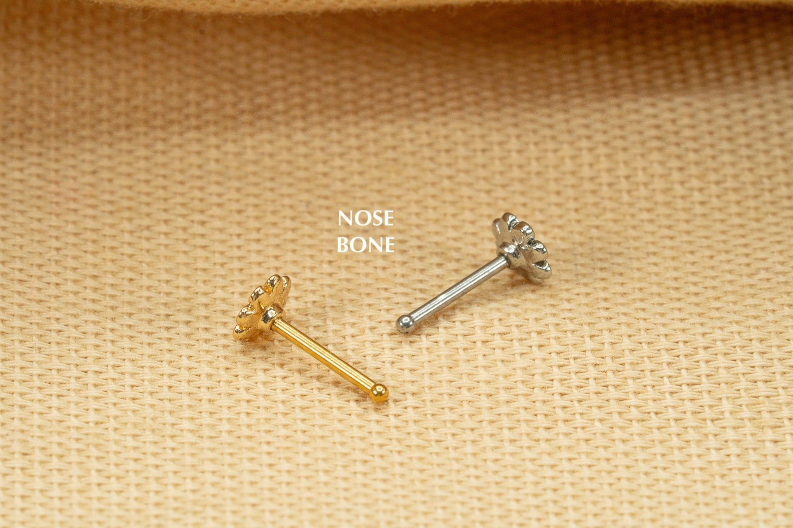 20G White Daisy Flower Nose Stud • Flower Nose Ring • Nose Piercing • L ...