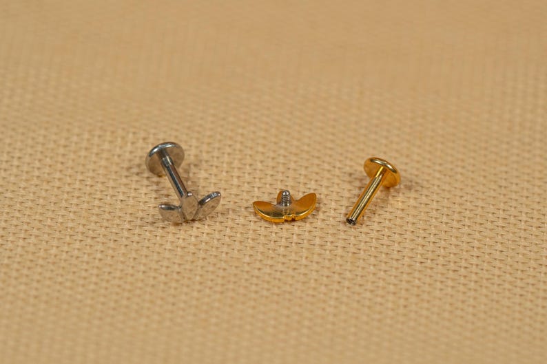 16G Triple Marquise Flat Back Stud - Screw Back Stud - Fan Earrings ...