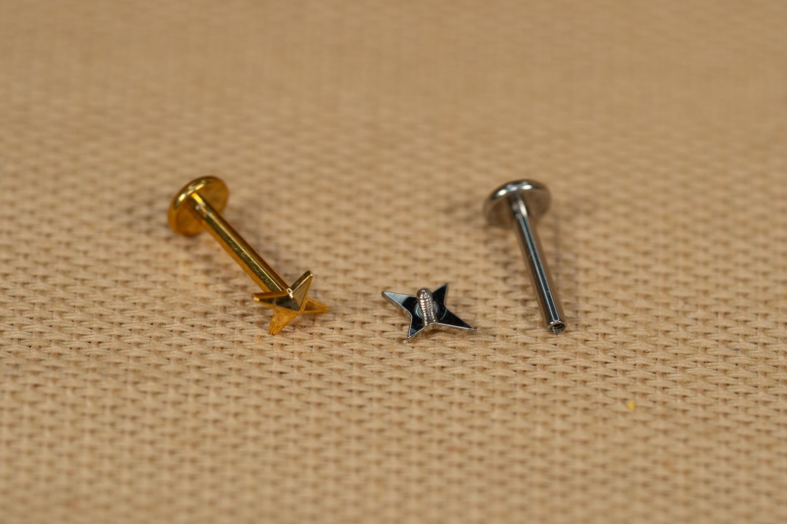 16G Four Point Star Flat Back Stud - Screw Back Stud - Celestial ...