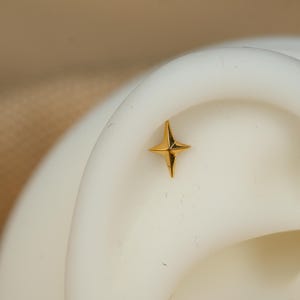 16G Four Point Star Flat Back Stud - Screw Back Stud - Celestial ...