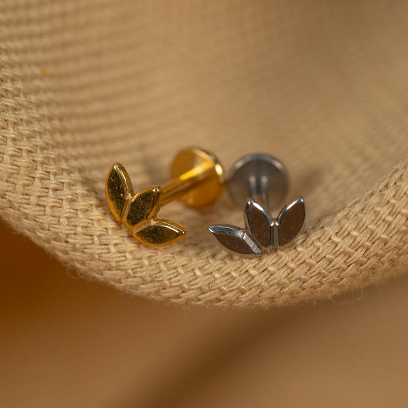 16G Triple Marquise Flat Back Stud - Screw Back Stud - Fan Earrings ...