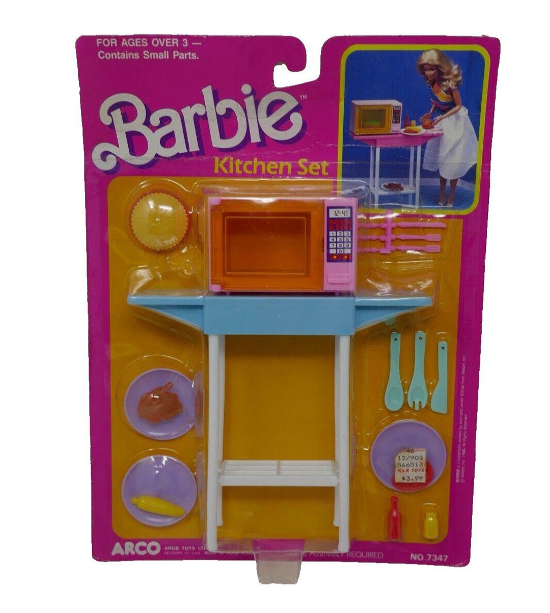 Mattel Arco Toys 1988 Barbie Kitchen Set Microwave 7347 - Etsy