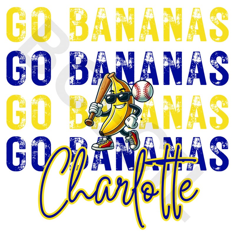Go Bananas PNG, Savannah, Bananas, Banana Ball, Baseball, Charlotte PNG ...