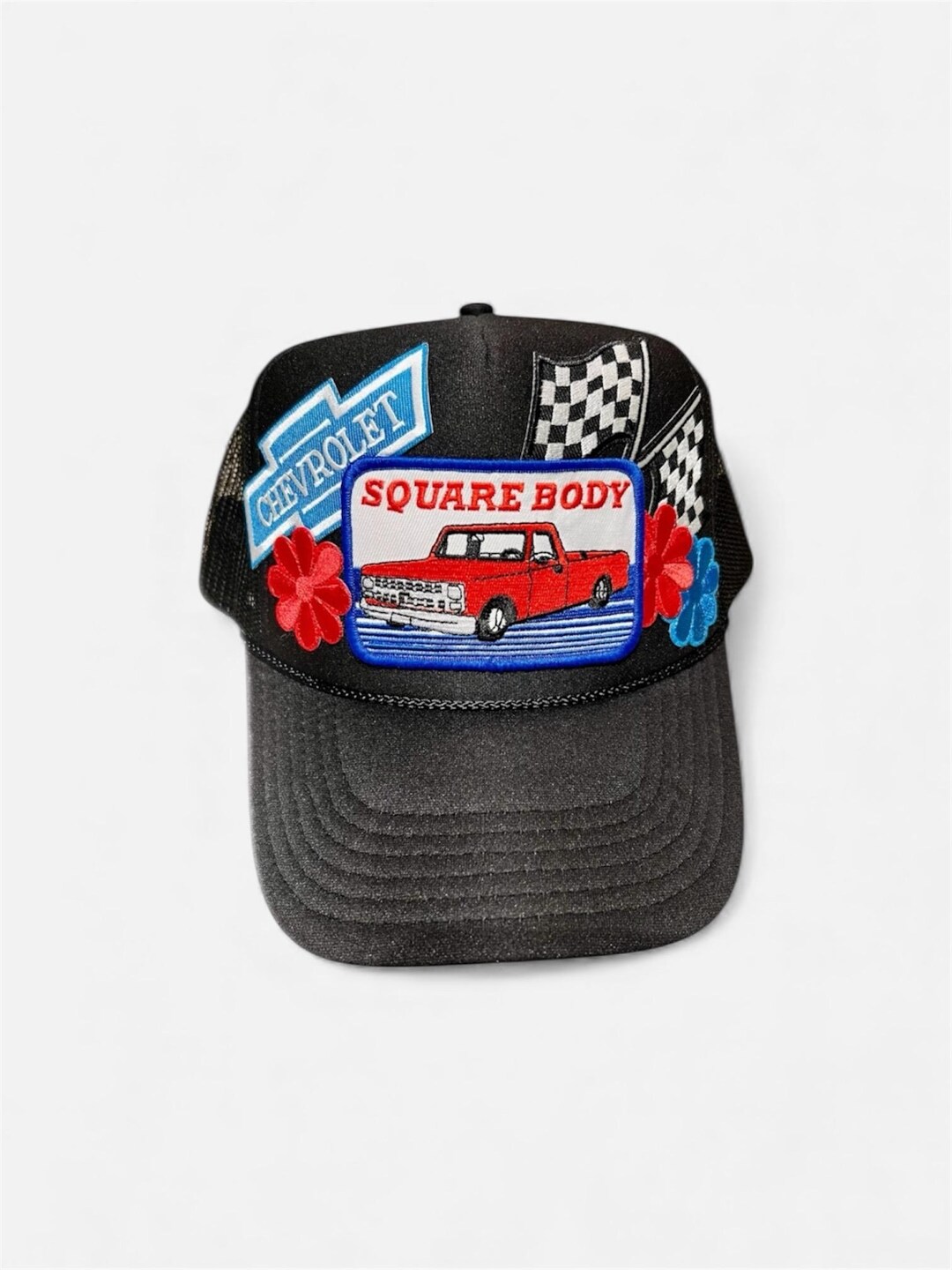 Custom Square Body Otto Trucker Hat – Chevrolet Patch – Classic Red ...