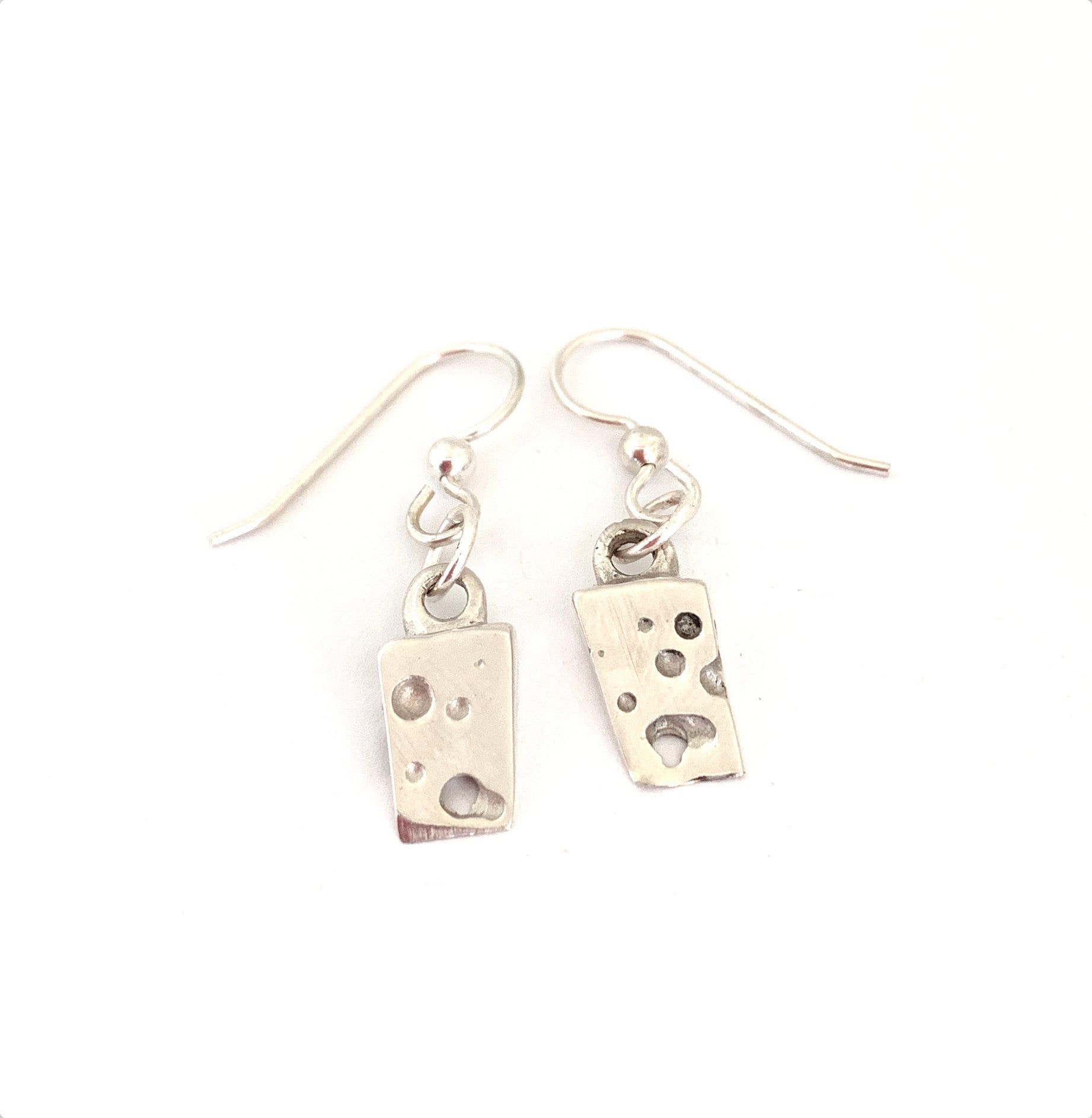 Sterling Silver Cheese Dangle Earrings Food Lover Gift Cheese Charms - Etsy