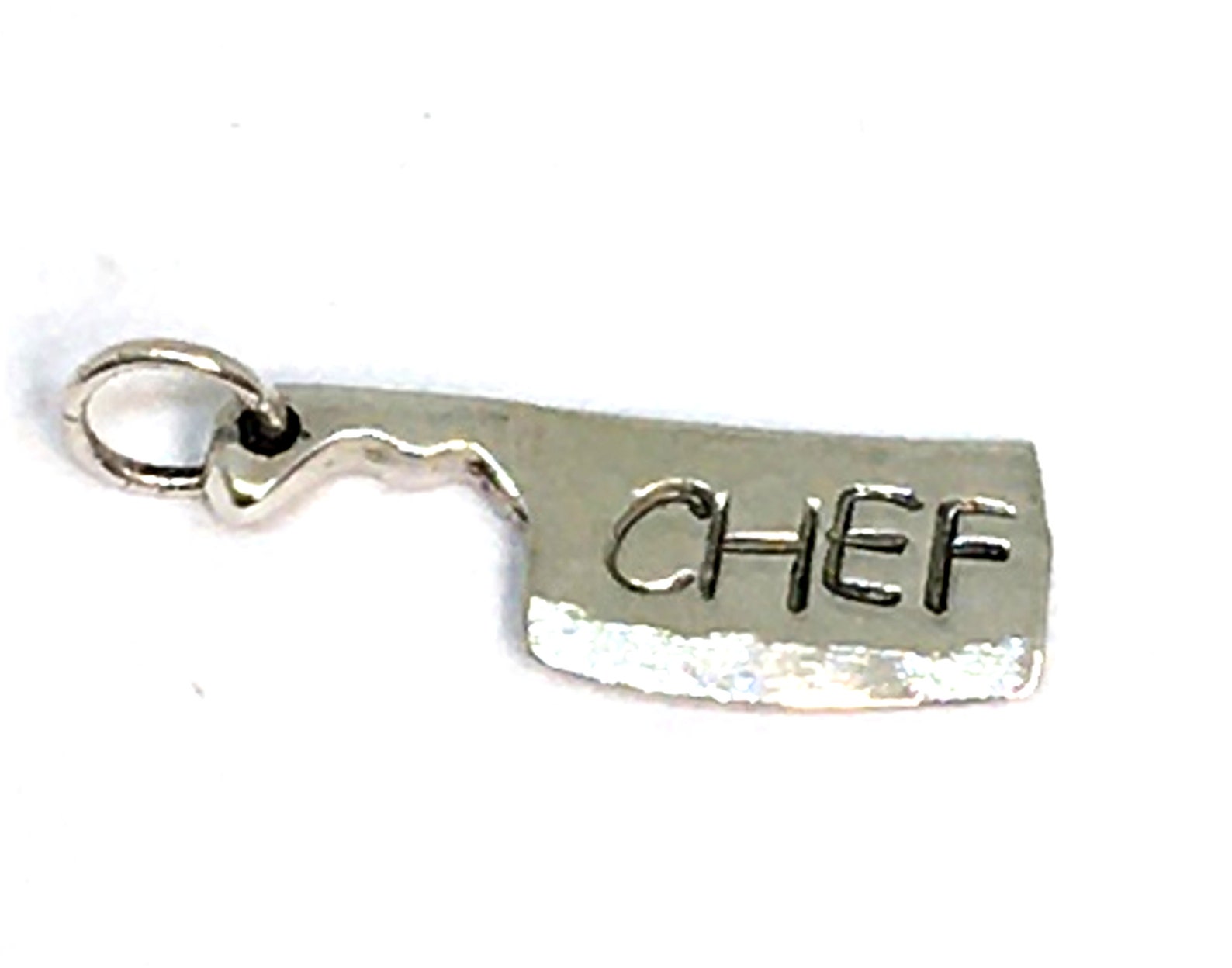 Sterling Chef Cleaver Knife Charm Hand Stamped Chef Charm - Etsy