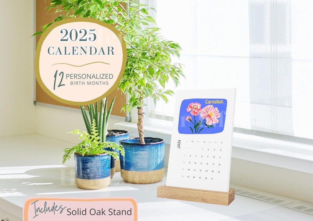 2025 Retro Birth Month Flower Calendar With Oak Stand | Matisse-style ...