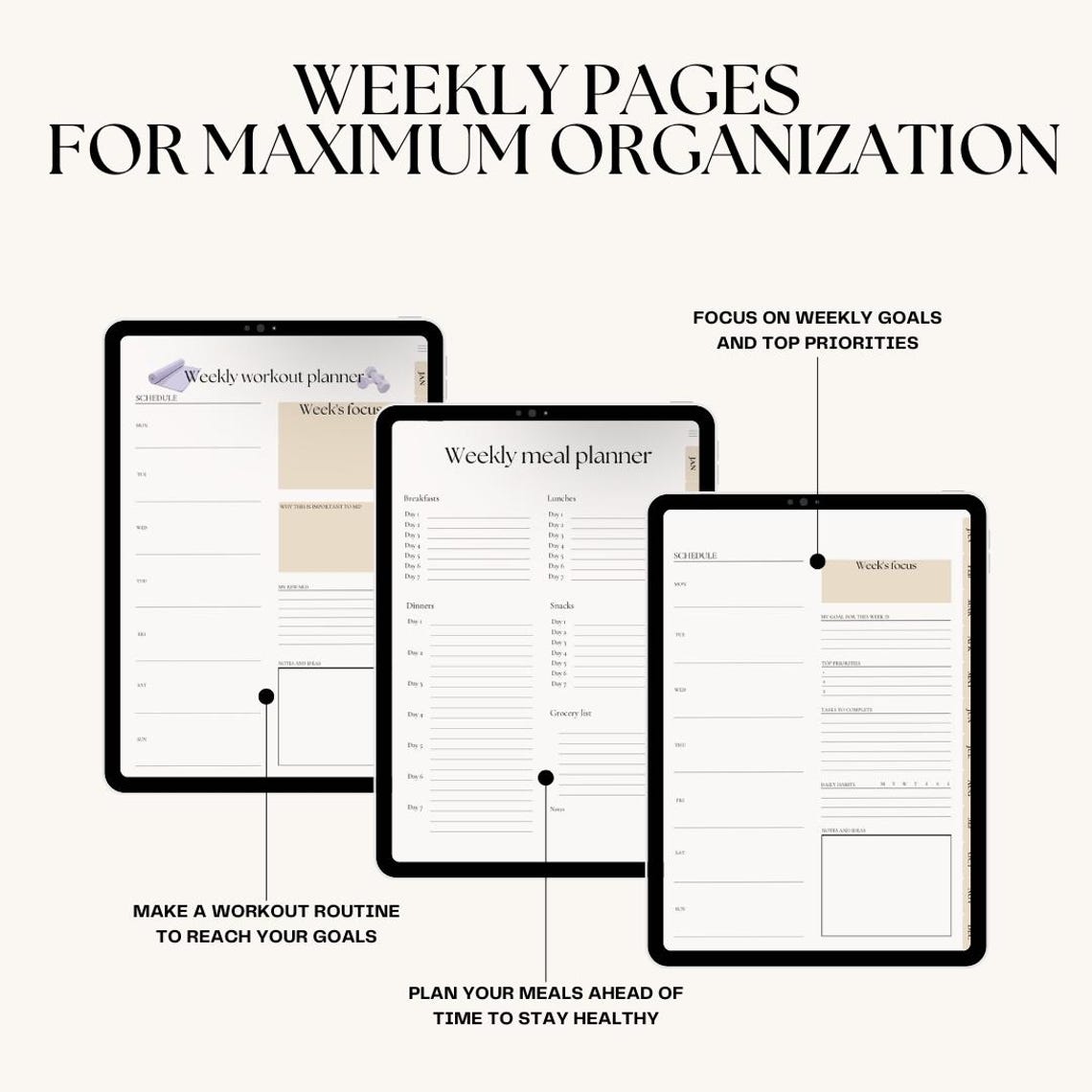 That Girl Planner 2025 2026, Planner Canva Template, Digital Planner ...