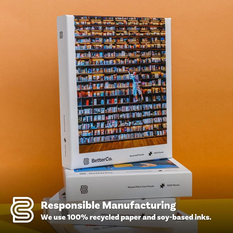 Bookshelf - 1000 Piece Jigsaw Puzzle - Etsy