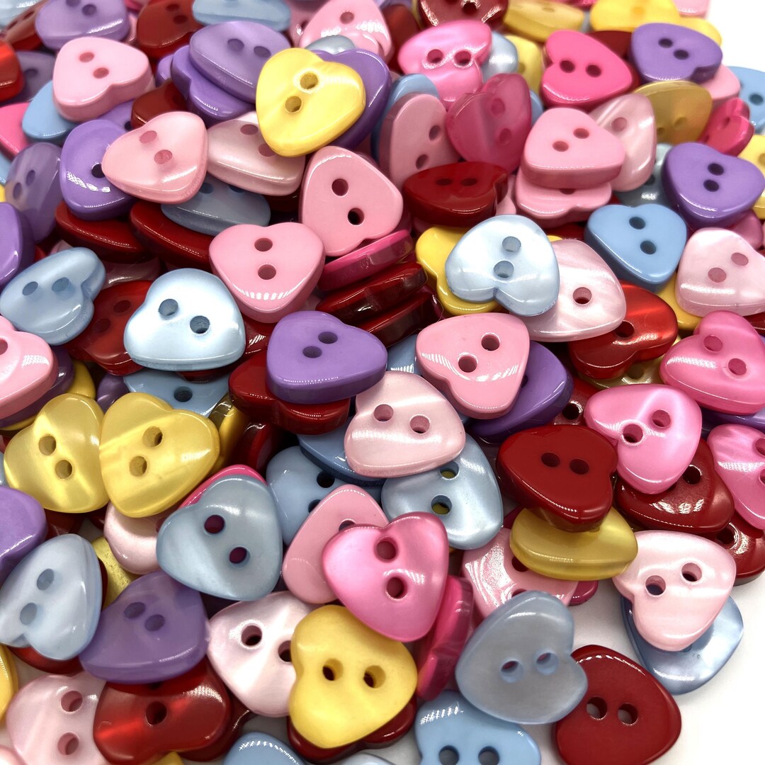Mini Heart Buttons - Packs of 10 or 20 - Etsy UK