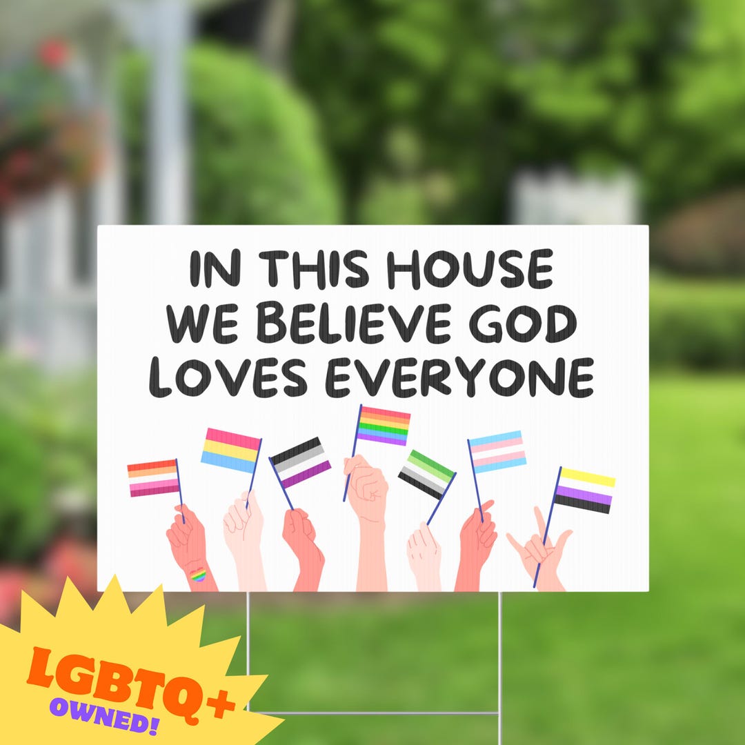 Pride 'god Loves Everyone' Yard Sign, LGBTQ+ Home Decor - Etsy