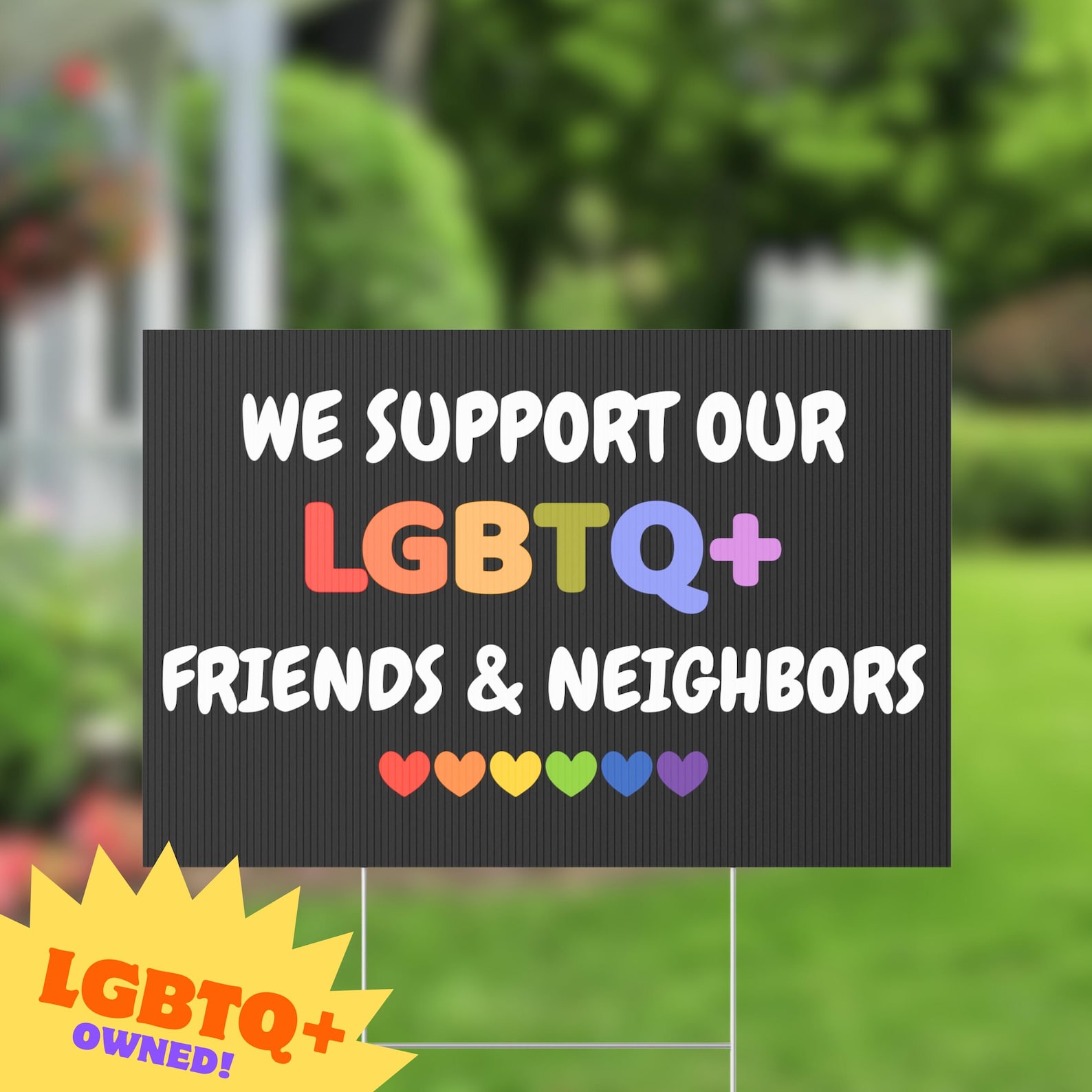 LGBTQ+ Support Yard Sign: Love is Love, Pride Decor - Etsy